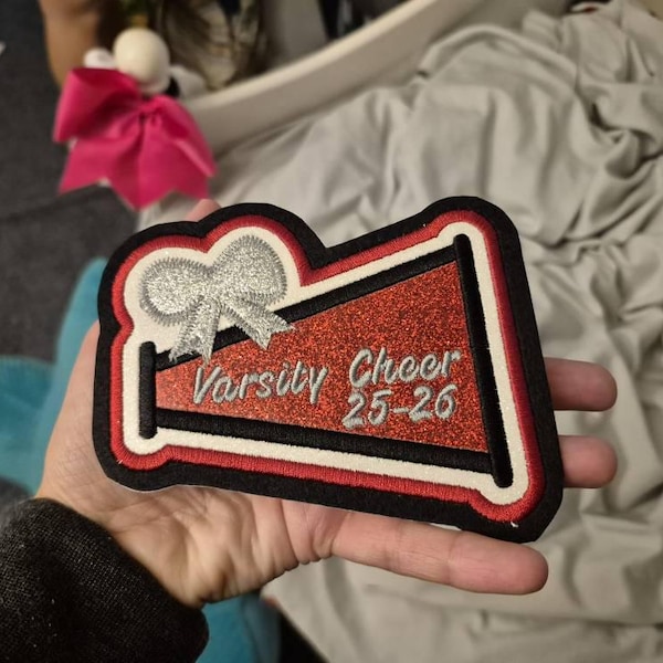 Cheerleading Letterman Jacket Patch | Megaphone Letterman Jacket Patch ...