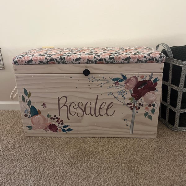 Toy Box NEW HINGES Chest Toy Bin Kids Toy Chest Wood Toy Box ...