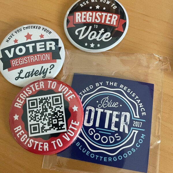 Register to Vote QR Code 3x4 Removable Bumper Sticker FREE Shipping ...