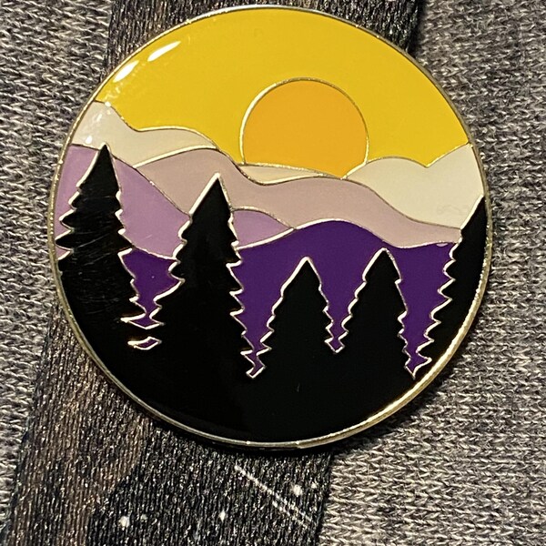 Subtle Nonbinary Flag Enamel Pin Mountain Pin Pride Pin Enamel Cute Pin ...