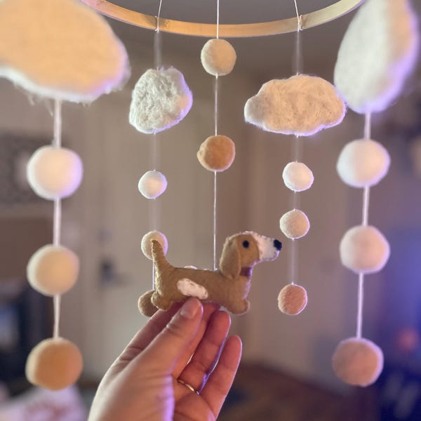 Baby Mobile, Dog Baby Mobile, Baby Gift, Decor, Sausage Dog Mobile ...