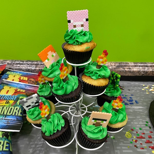 Minecraft Torch Cupcake/cake Toppers - Etsy