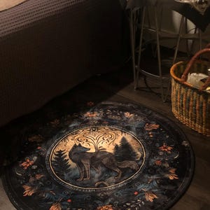 Gothic Rug Floral Rug Dark Cottagecore Decor Vintage Carpet Dark Floral ...