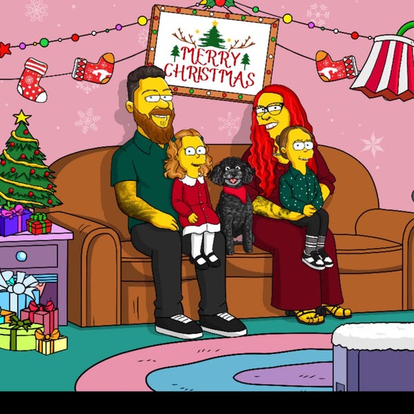 Personalized Family Yellow Portrait From the Photo, Custom Yellow ...