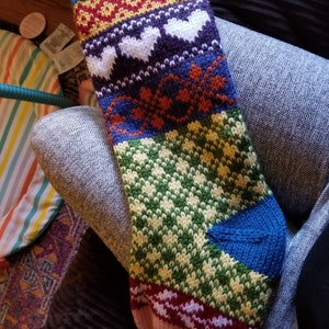 Knit Christmas Stocking Pattern, Fair Isle Stocking Pattern, Knitted ...