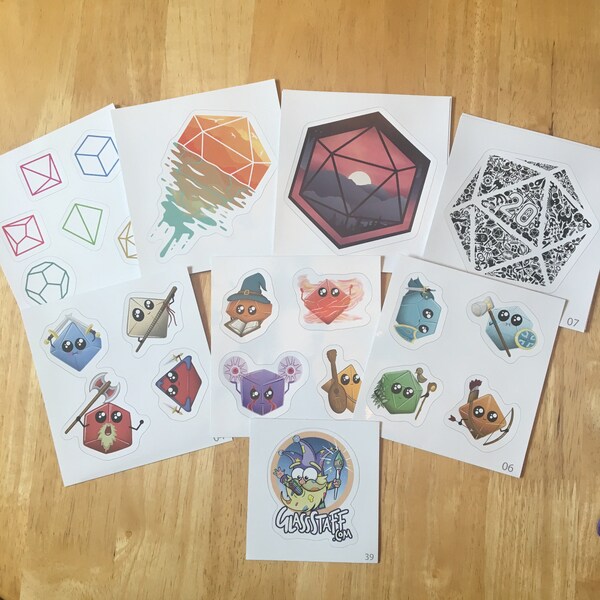 Cute Dice Sticker Packs | Cute Dnd Gift | Kawaii Gift for Dm | Dungeons ...