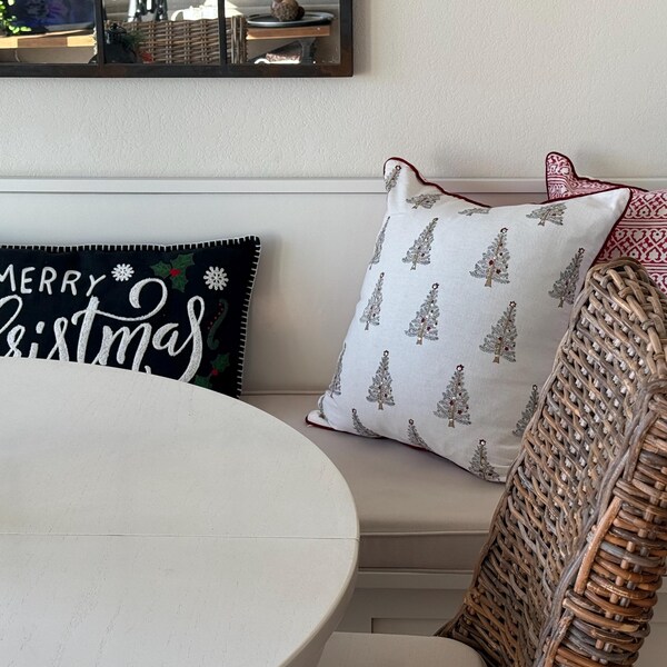 Christmas Hand Block Print Table Runner Handmade Christmas Tree Table ...