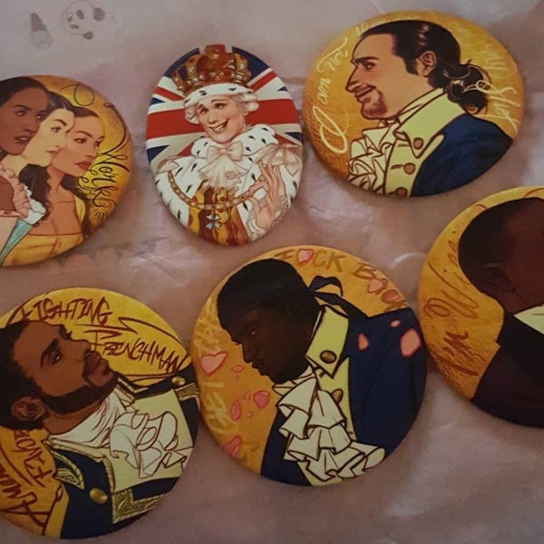 Hamilton Musical Velvet Silk Matte Pin Buttons (alexander Hamilton ...