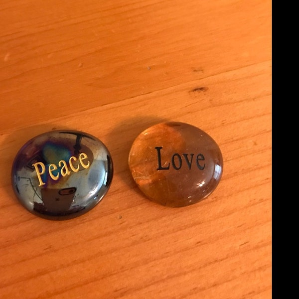Engraved Colored Glass Word Stones - Single Words - Etsy