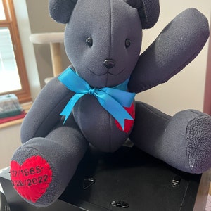 Memory Bear 15 Inches Tall Made From Your Loved One's Clothing - Etsy