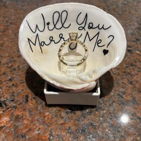 Proposal Seashell Ring Box/seashell Wedding Ring Box/shell Engagement ...