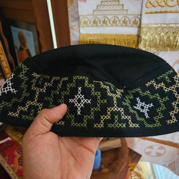 Hand Embroidered Hat,skufia, Fabric Hat, Embroidered Hat, Georgian ...