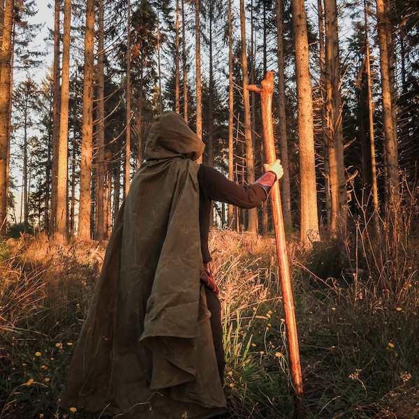 Waxed Canvas Ranger Cloak - Water Resistant Medieval Cloak - Etsy