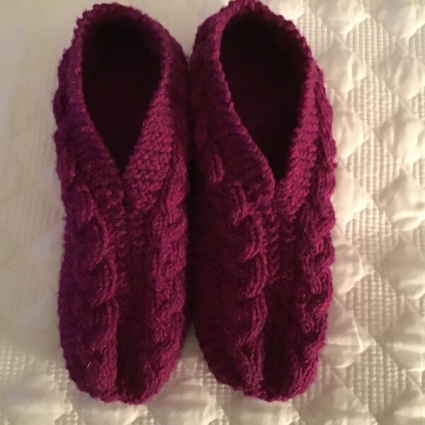 Knitting Pattern - Cable Knit Slippers Tutorial - Knitting Pattern for ...