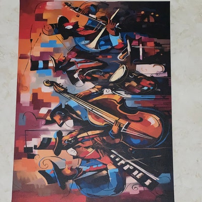 Jazz Music Canvas Print, Oil Painting Style African American Jazz Band ...