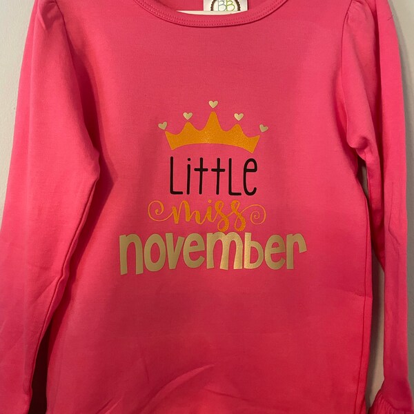 Little Miss November SVG, DXF, EPS, Png Files for Cutting Machines ...