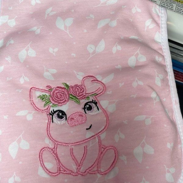 Cute Little Pig Machine Embroidery Applique Design - Little Girl Pig ...