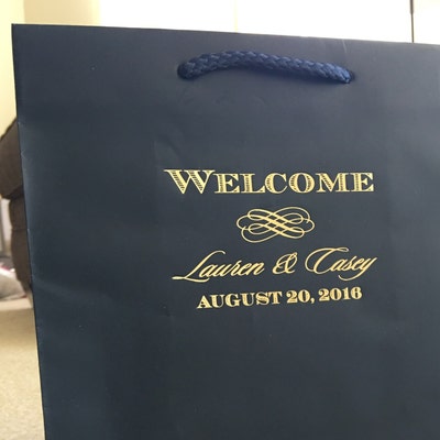 Personalized Wedding Welcome Gift Bags, Custom Euro Tote Favor Bags ...