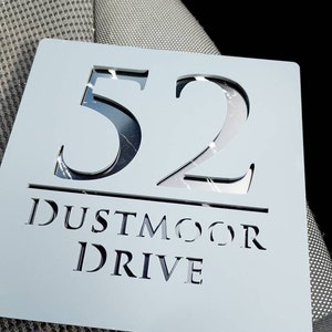 K Smart Sign Bellissima S1 Laser Cut Matt White & Black Marble Floating ...
