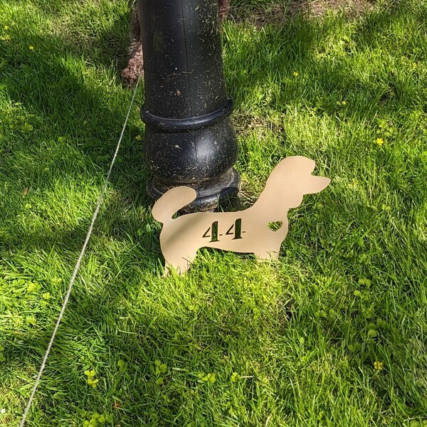 Metal Poodle Art, House Number Sign, Poodle Name Sign, Personalized Dog ...