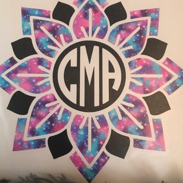 Flower Monogram Car Decal Sticker | Flower Monogram Tumbler Decal ...