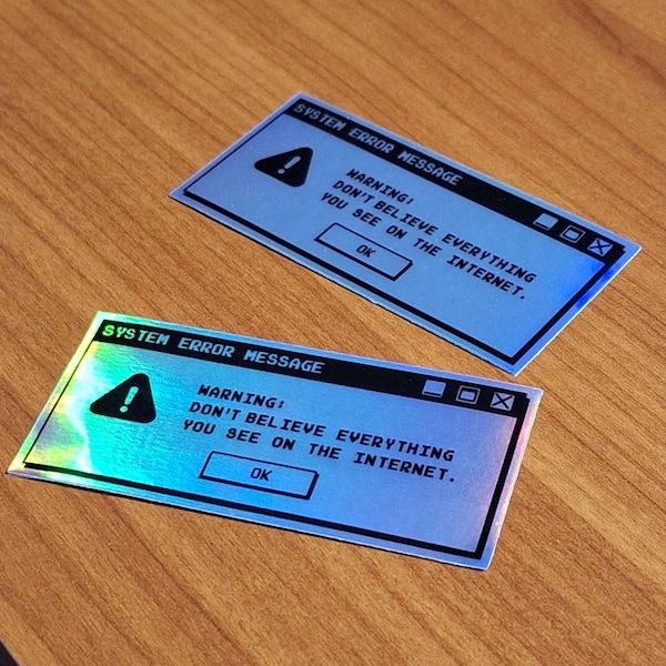 Computer Error Sticker | Y2K Aesthetic | Holographic Sticker | Kindle ...