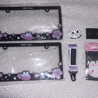 Cherry Blossom Cutie Goth Cinnamon Bunny Acrylic Carabiner Keyring ...