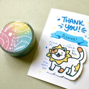 Rainbow Sass Cat Sticker | Etsy