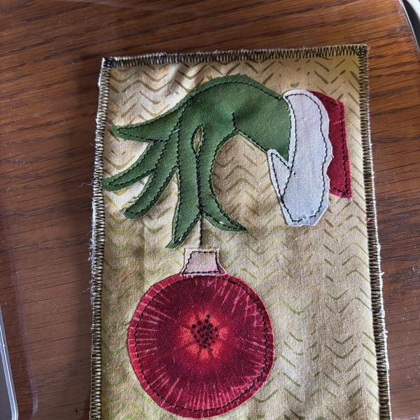 Quilted Postcard Pattern- Fabric Postcard Pattern- Christmas Thief- - Etsy