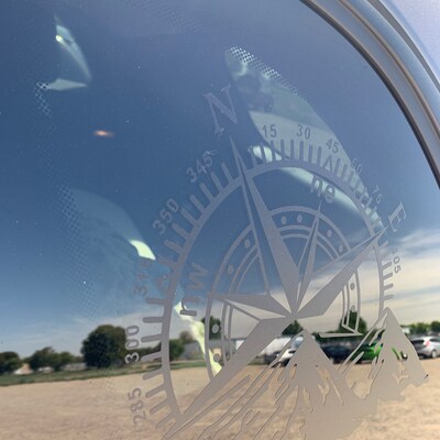 Compass With Mountains Decal Mountain Decal Adventure Decal exploring ...