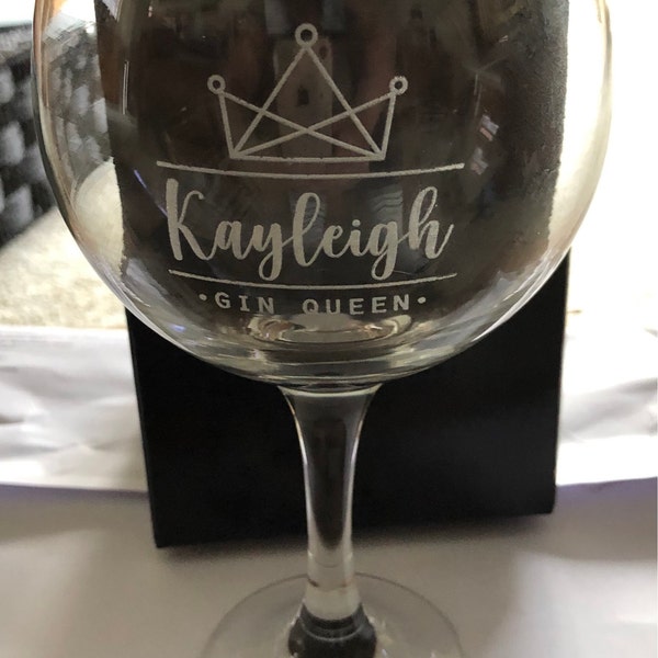 Personalised Gin Glass With Gift Box Engraved Custom Glassware ...