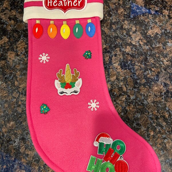 Christmas Stocking Name Patch - Custom Personalized Embroidered Iron on ...