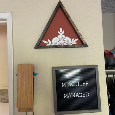 Flower Triangle Wood Sign - Etsy