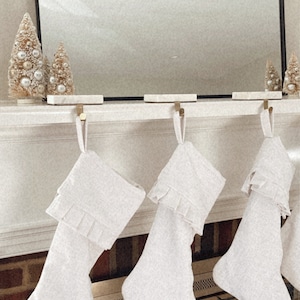 White Linen Christmas Stocking Ruffle Top - Etsy