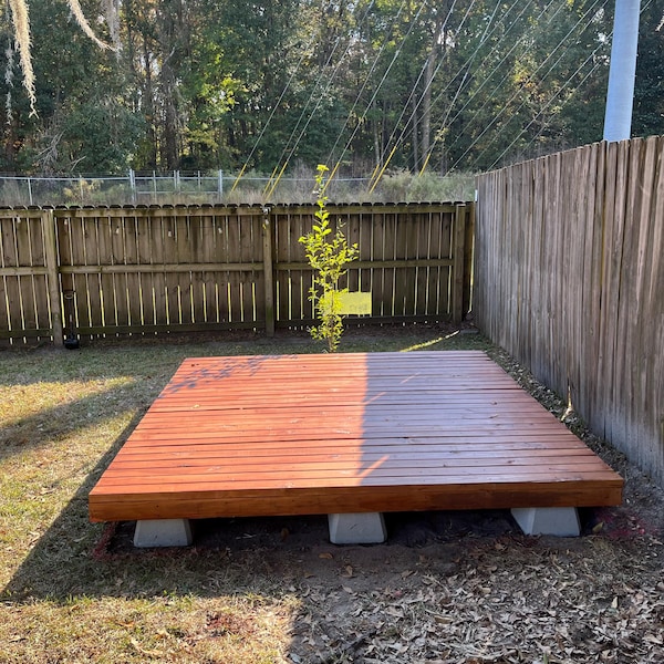 DIY 8x8 Free Standing Deck Plans - Simple Deck Platform Plans - PDF ...