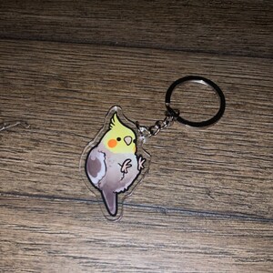 Dangling Cockatiel Keychain | Etsy