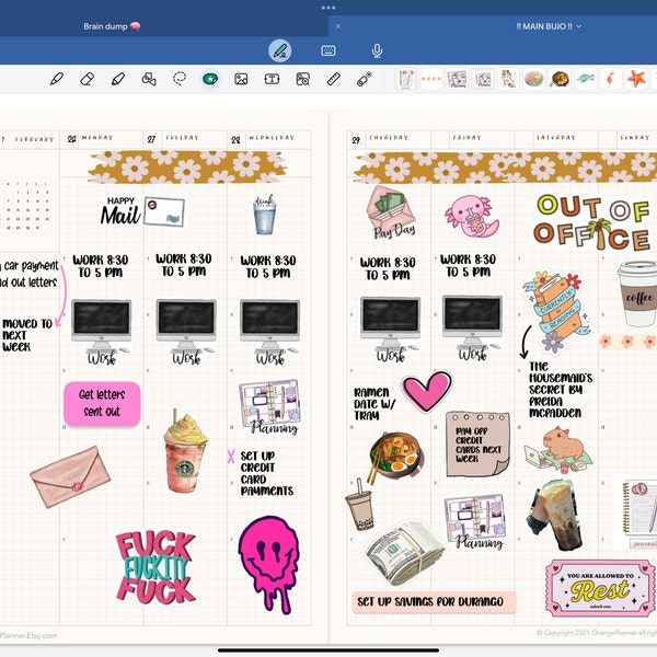 Undated Bujo Digital Planner, Goodnotes Templates Journal, Monthly ...