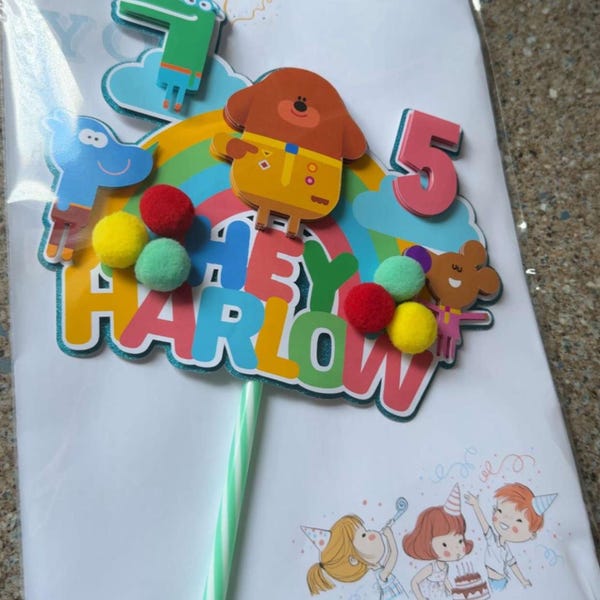 Hey Duggee Cake Topper, Hey Duggee Cake, Hey Duggee Personalised Hey ...