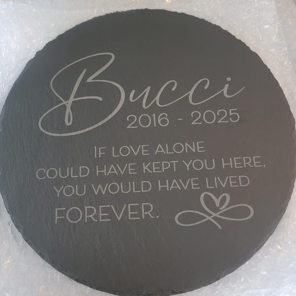 Engraved Pet Memorial Grave Stone Slate - Personalized Custom Tribute ...