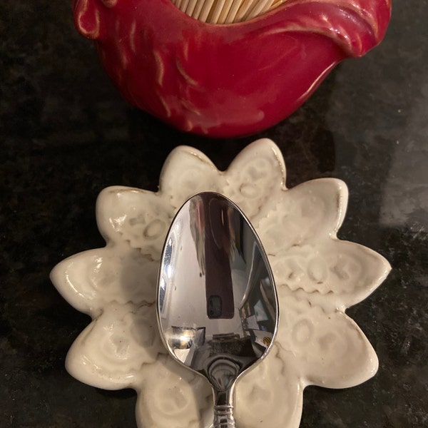 Teaspoon Flower Spoon Rest, Miniature Handmade Kitchen Counter Decor in ...
