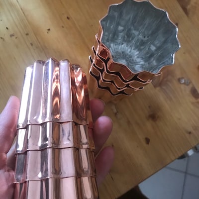 8 Copper Canele Molds Large 2.1 Inch Set of 8 Professional Quality 55 ...