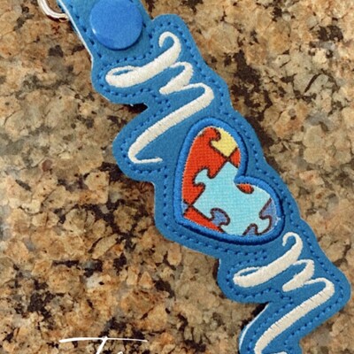 Autism Mom Keychain, Autism Mom Key Chain, Autism Mom Keyring, Mom ...