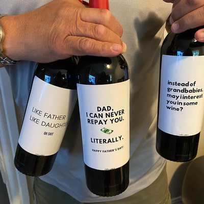 Dad I Can Never Repay You Literally Wine Label, Father's Day Gift ...