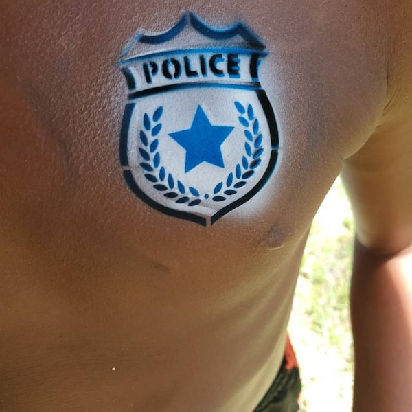 POLICE BADGE - Face Painting Stencil (mini) - Etsy