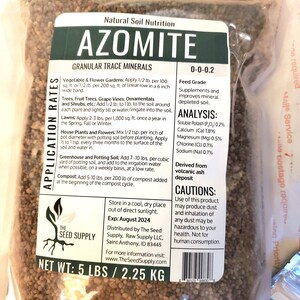 5 Pound Azomite Volcanic Ash Rock Dust Mineral Powder 67 Trace Minerals ...