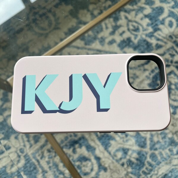 Monogram Initials iPhone 13 Case Big Initials iPhone 15 Case ...