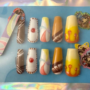 3D Cream Soda Nails Novelty Crystal Ice Effect Kawaii Rainbow Fizzy ...