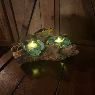 Molten Glass & Gamal Root Patterned Flower Vase With LED Light - Etsy