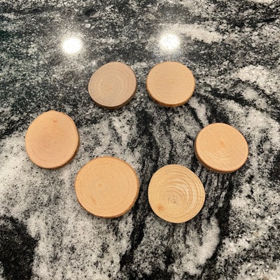 10 Pieces of Small Natural Raw Wood Disc Slices With Bark, Averages ...
