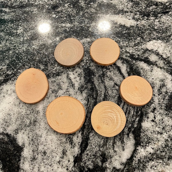 10 Pieces of Small Natural Raw Wood Disc Slices With Bark, Averages ...